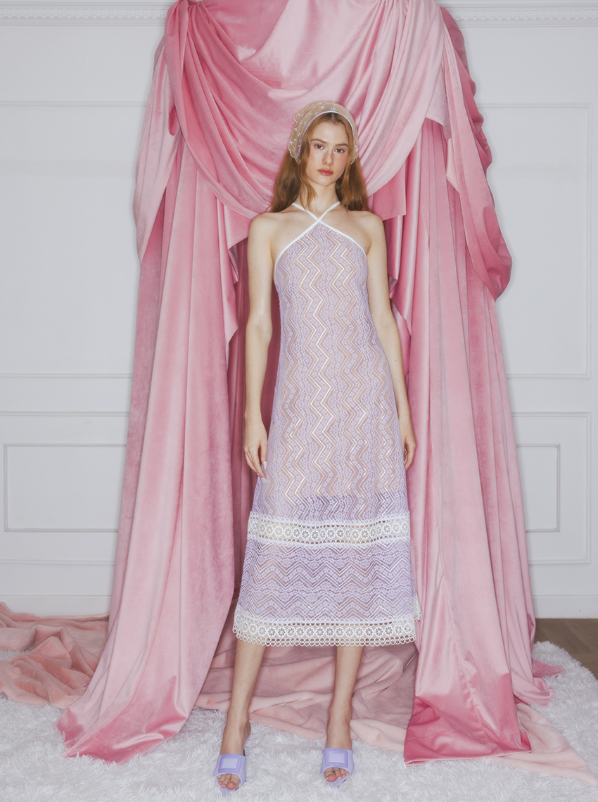 SABINA JANESUDA x SABINA Lilac Long Lace Dress Style - Lilac